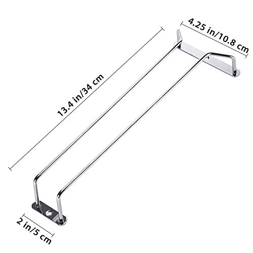 Wine Glass Rack, Wine Glass Hanger Holder With Screws, Stainless Steel Stemware Hanging Rack, Under Cabinet Stemware Rack, 1 Pack