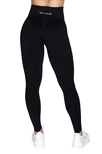 Sunzel Scrunch Butt Lifting Leggings for Women High Waisted Seamless Workout Leggings Gym Tights Tummy Control Yoga Pants Black