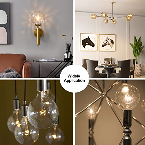 Wax Warmer Bulbs 6 Pack, G50 25 Watt Light Bulbs for Full Size Scentsy Warmers, E12 Base G16.5 Globe Clear scentsy Bulb for Candle Wax Warmer, Long Lifespan, 120 Volt