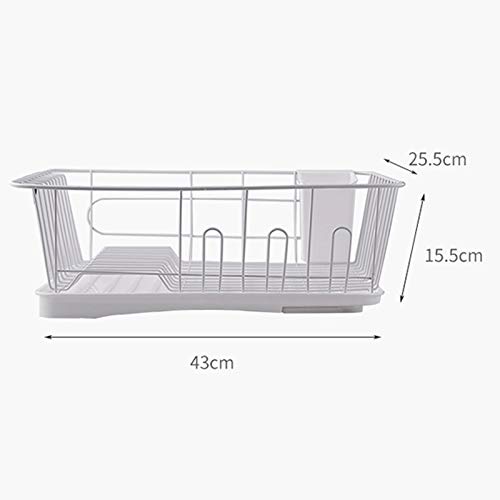 PDGJG Stainless Steel Dish Drainer Drying Rack Removable Rust Proof Utensil Holde for Kitchen Counter Storage Rack ( Color : Blue )