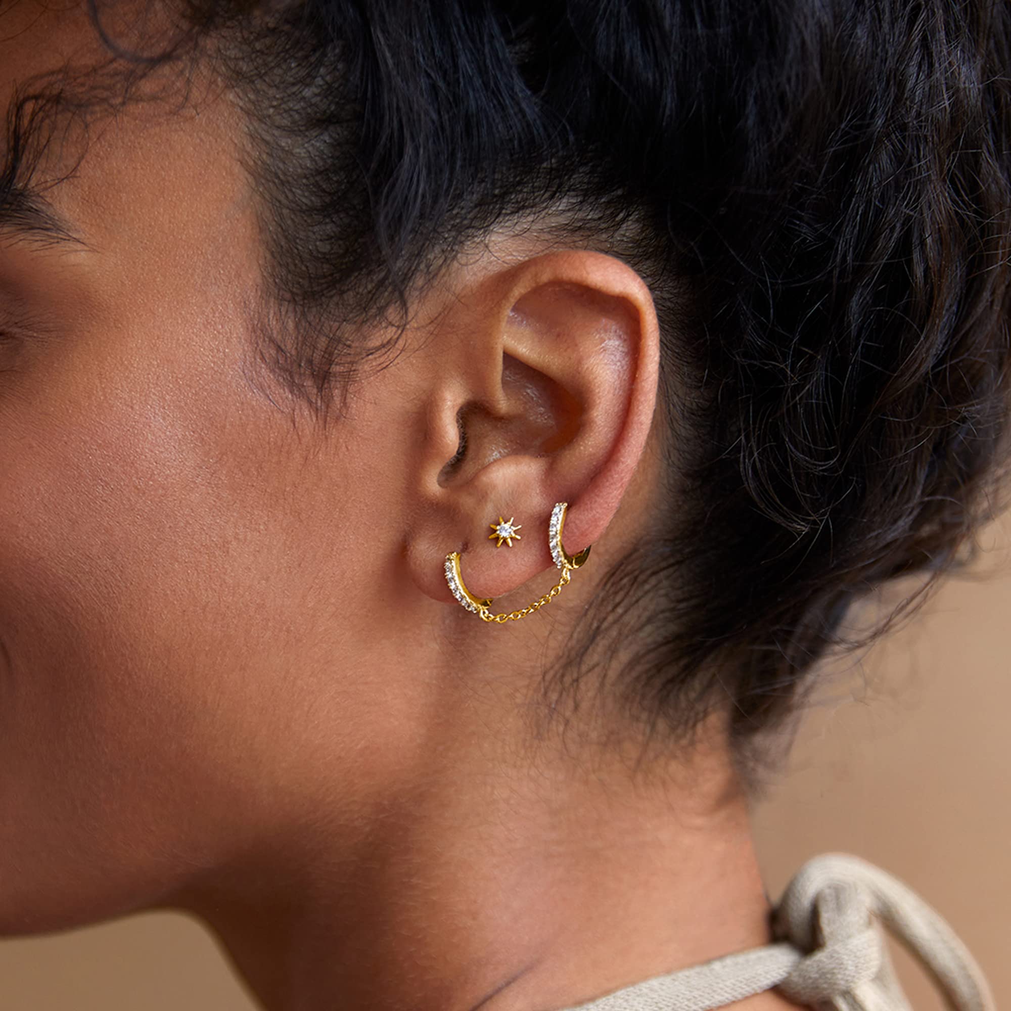 PAVOI 14K Gold Flat Backs (Star, White Gold)