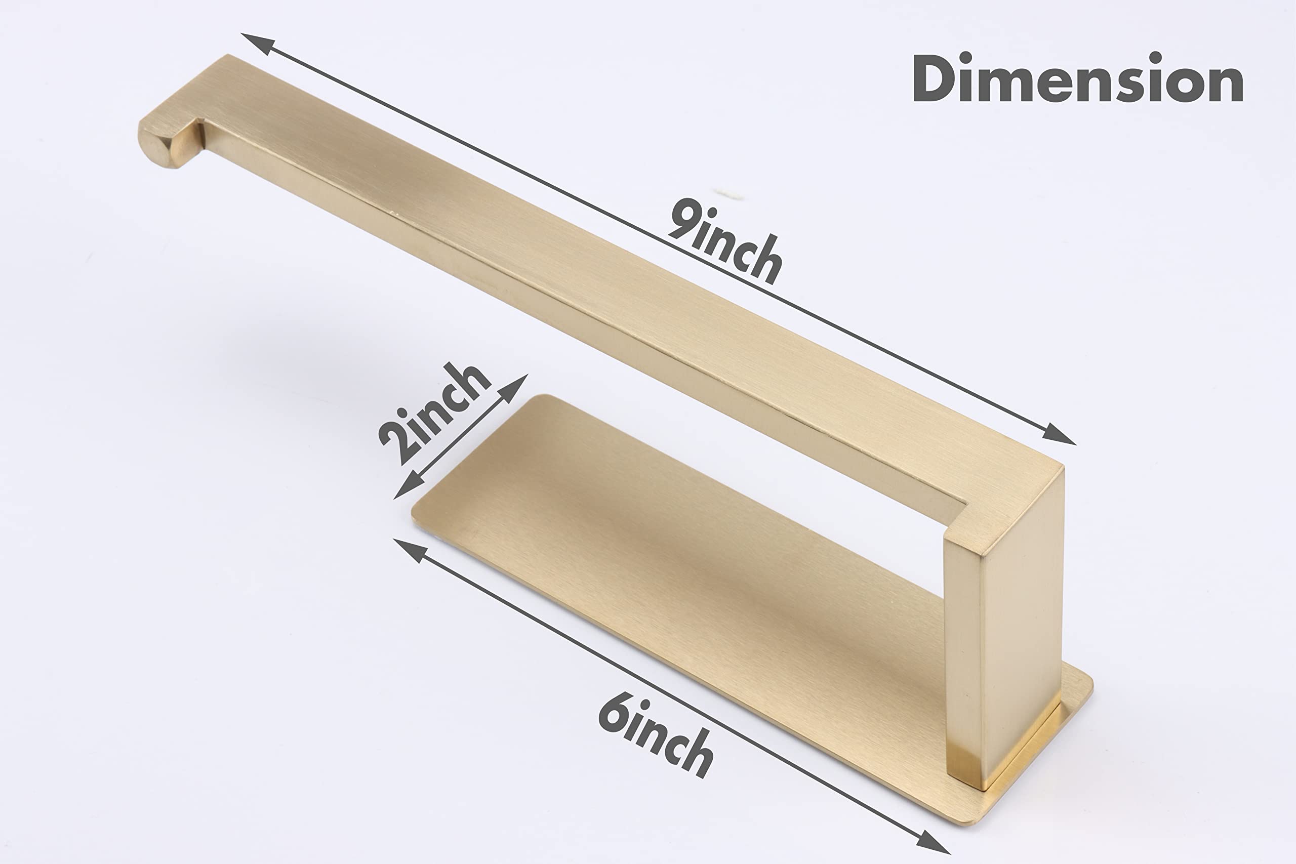 Vanloory Hand Towel Holder, Strong Self Adhesive Hand Towel Ring, Thicken SUS304 Stainless Steel Hand Towel Bar/Rack, No Drilling Modern Hand Towel Hanger (Brushed Gold, 9 in)