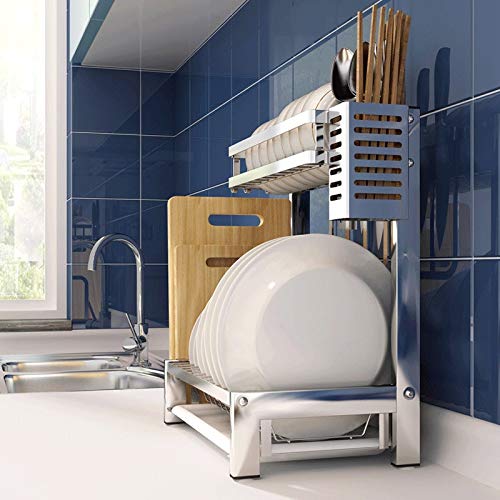 PDGJG 304 Stainless Steel Dish Rack Drain Rack Drying Filter Tableware Storage Box Dishes Dishes Supplies Kitchen Racks 2 Layers