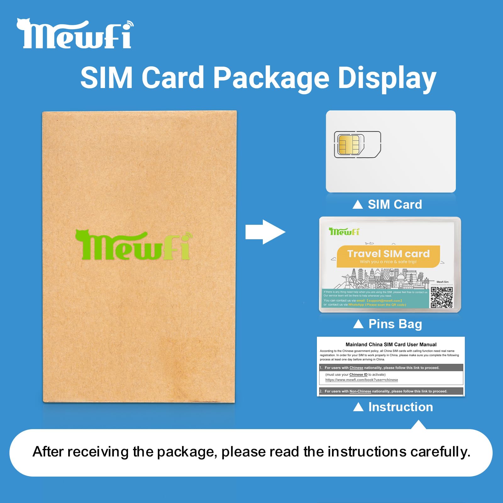 China SIM Card with Calls and Text 4G Network 30 Days 10GB Data 30 Minutes to Mainland China, Receiving SMS Free (Requires Real Name verification)