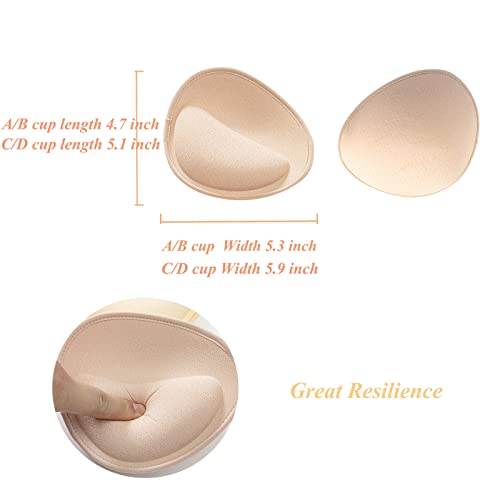ONDY Thick Bra Pads Inserts, Breast Enhancers Inserts, Latex Bras Inserts Push Up Pads for Sports Bra Cups Swimsuit