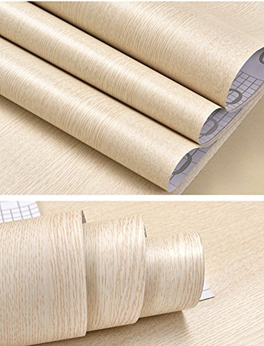 Motishi Beige Oak Wood Grain Wallpaper Self Adhesive Shelf Liner Dresser Drawer Cabinet Sticker 15.7''x79''