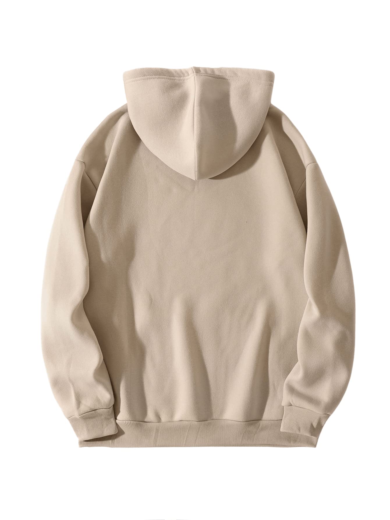 SOLY HUX Graphic Hoodies for Men Letter Print Long Sleeve Casual Streetwear Pullover Sweatshirt with Pocket Apricot Graphic L