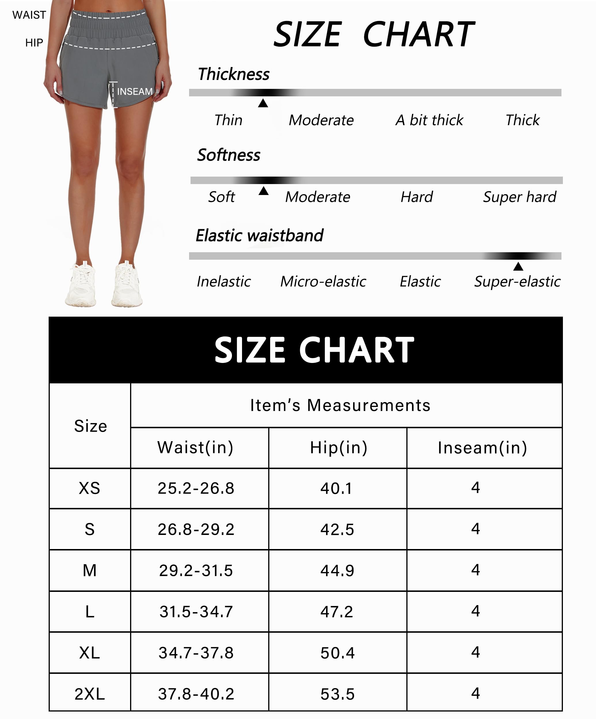 MIVEI Women's High Waisted Athletic Shorts 4" High Rise Running Workout Gym Quick Dry Tummy Control Short with Zipper Pockets