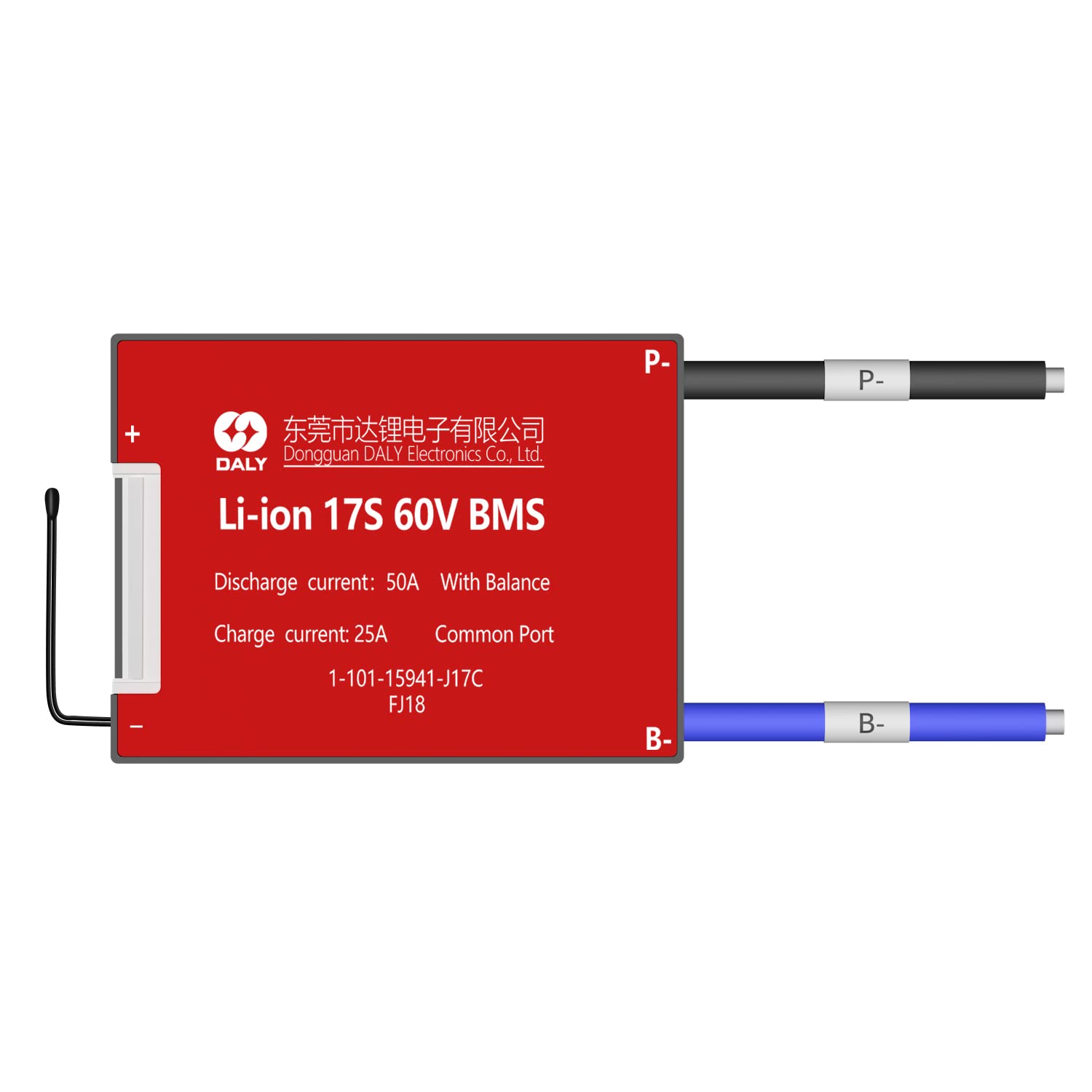 DALY BMS Li-ion 17S 60V 50A with Balance Wire and Temperature Sensor for Rated 3.7V Lithium Battery Power Bank Protection