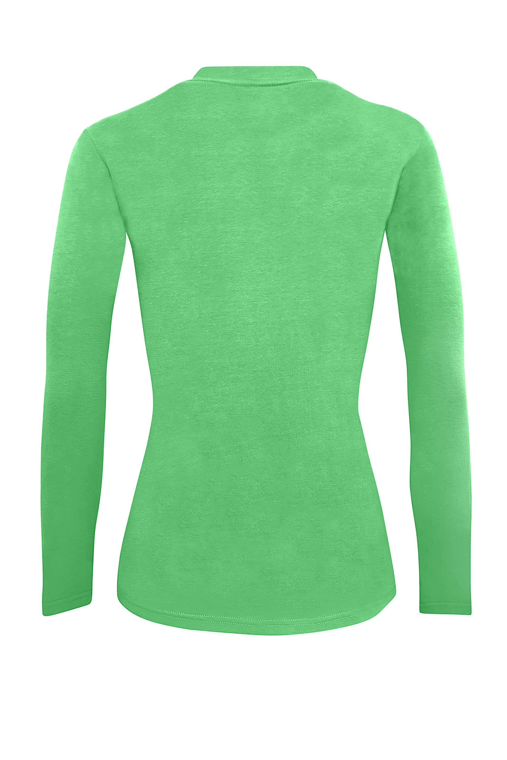 Cotton Essentials Women's Under Scrub Tee Crew Neck Long Sleeve T-Shirt (Light Green, Small)