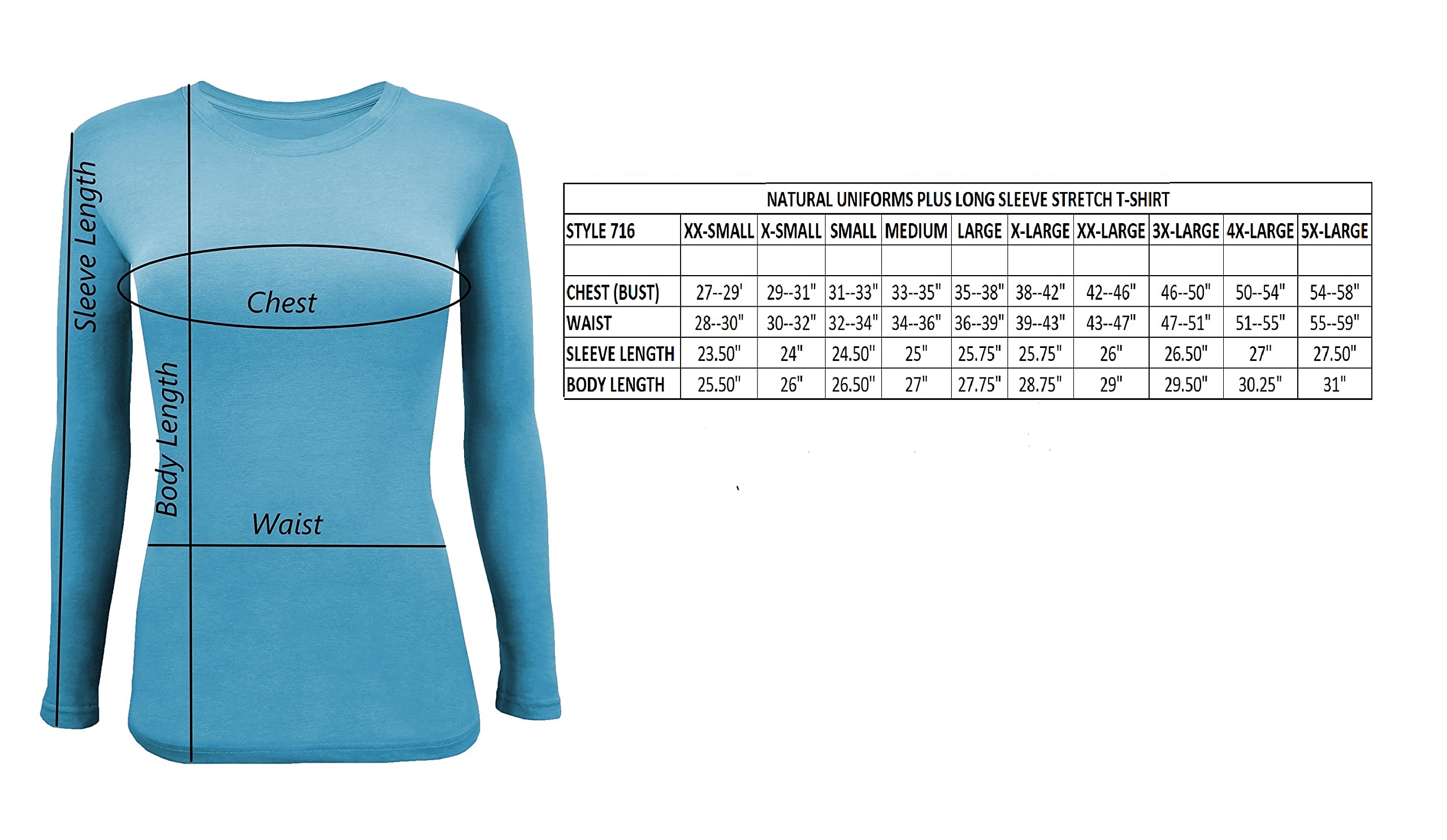 Cotton Essentials Women's Under Scrub Tee Crew Neck Long Sleeve T-Shirt (Light Green, Small)