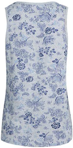 Lucky Brand Women's Pajama Set - 4 Piece Short Sleeve Shirt, Tank Top, Sleep Pants, Lounge Shorts, Size Large, Mini Denim Floral