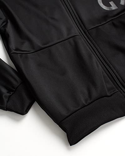 Quad Seven Boys' Tricot Jogger Set - 2 Piece Active Performance Zip-Up Tracksuit Set (Size: 4-18), Size 16-18, Black/White King