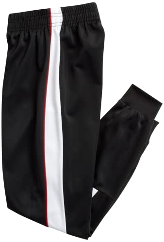 Quad Seven Boys' Tricot Jogger Set - 2 Piece Active Performance Zip-Up Tracksuit Set (Size: 4-18), Size 16-18, Black/White King