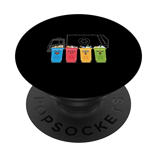 Recycling Landfill Waste Garbage Trash Can Dump Truck PopSockets Swappable PopGrip