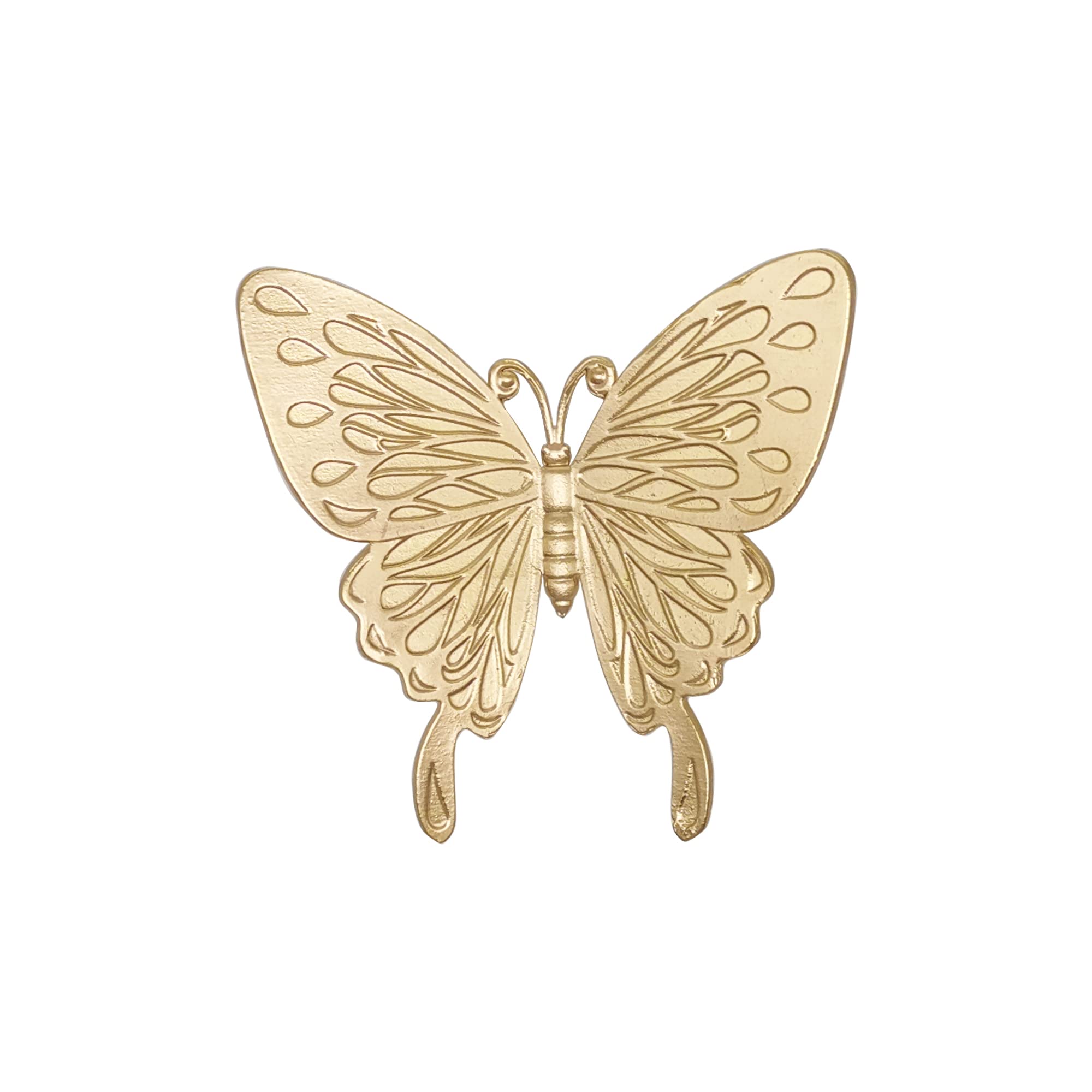 Tricune Gold Butterfly Sculpture - Solid Metal Insect Ornament - Mini Butterfly Figurine for Home, Office, Garden & Desktop Decor