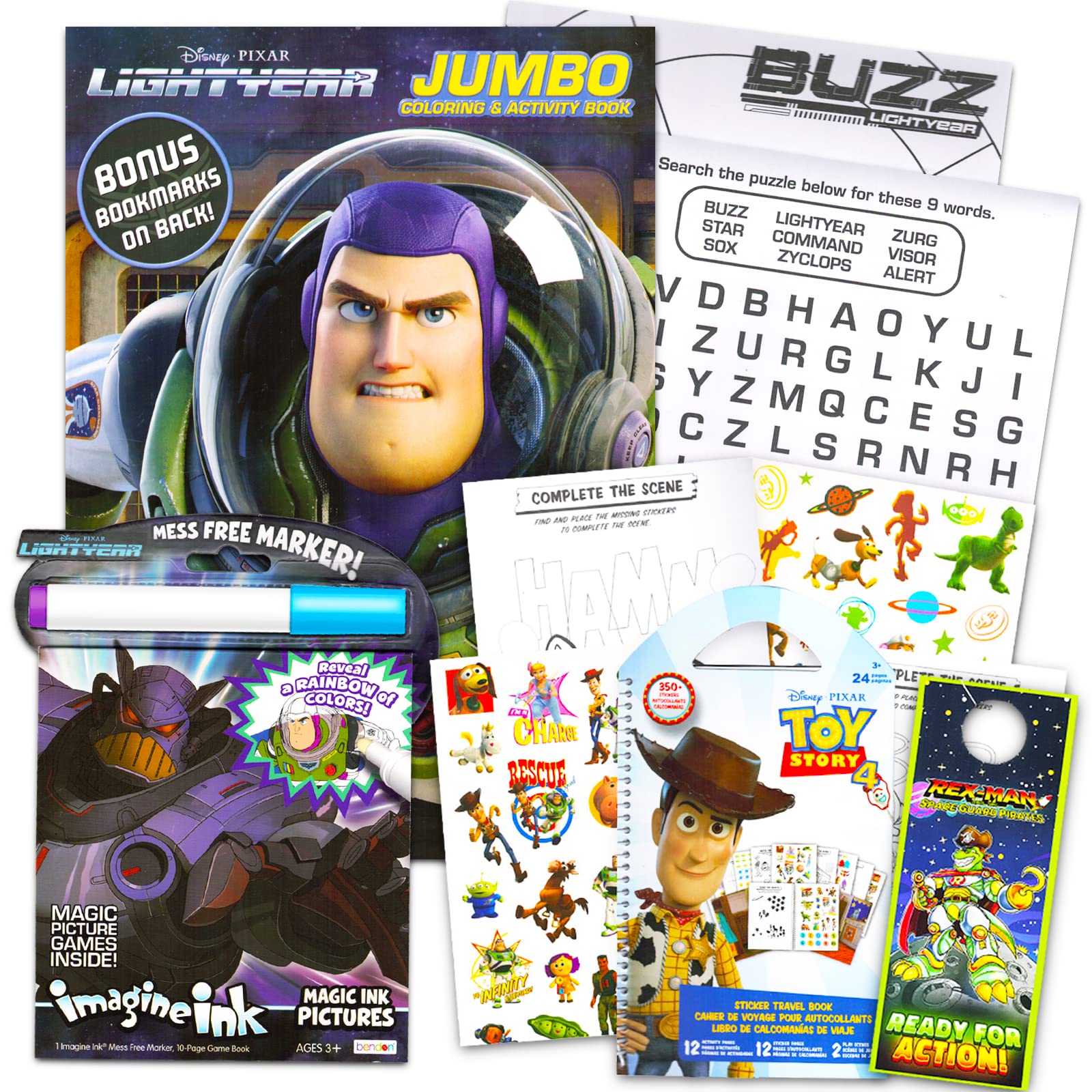 Disney Lightyear Coloring Book for Kids 4-8 ~ Bundle with Light Year Toy Story Activity Book, Imagine Ink, Stickers, and More (Toy Story Lightyear Coloring Pack)