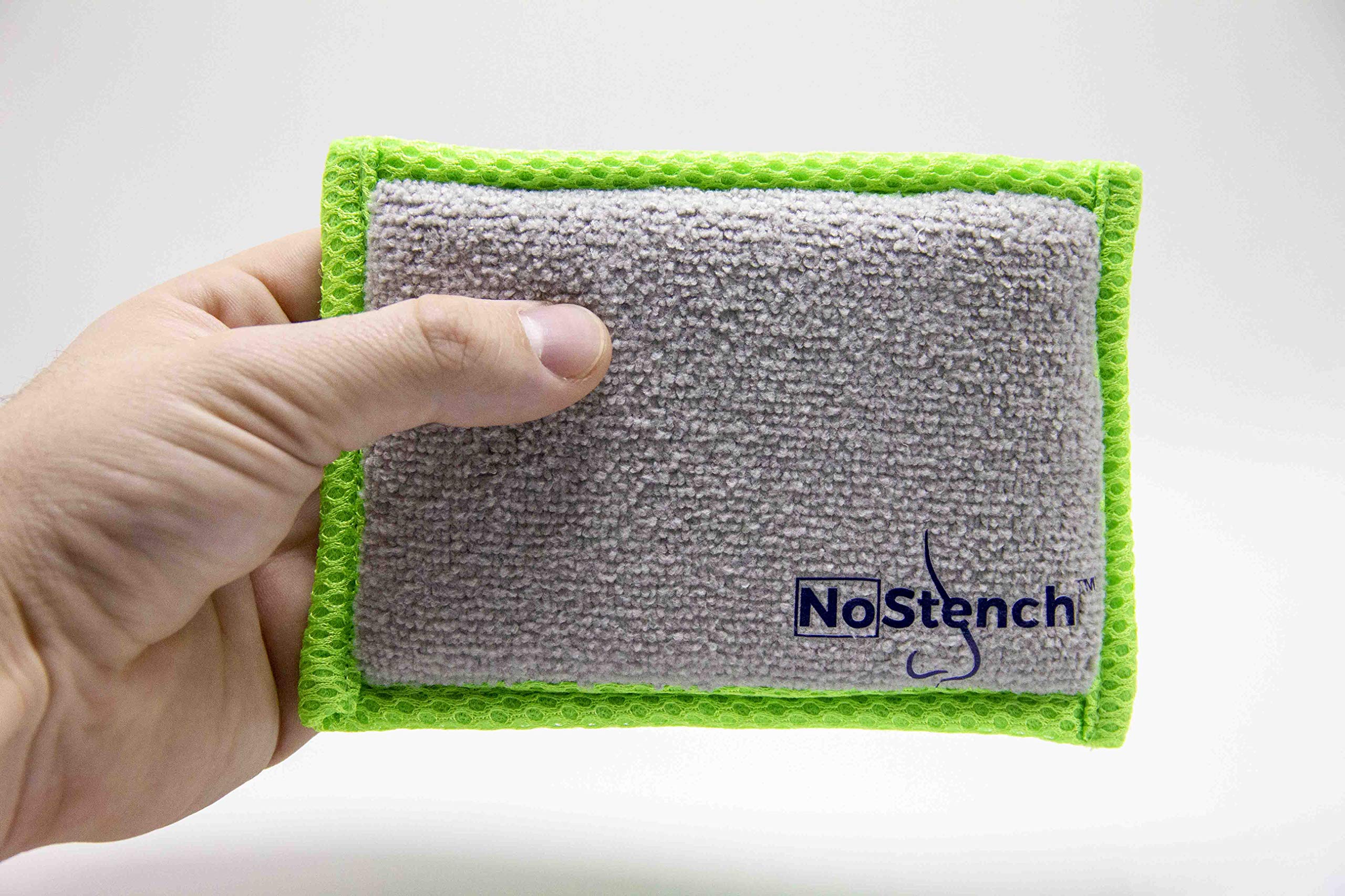 NoStench Kitchen Sponge | Odor Resistant, Non-Scratch Microfiber Mesh & Terry Cloth Sponge, Long Lasting Odor Protection | Durable, 4 Pack