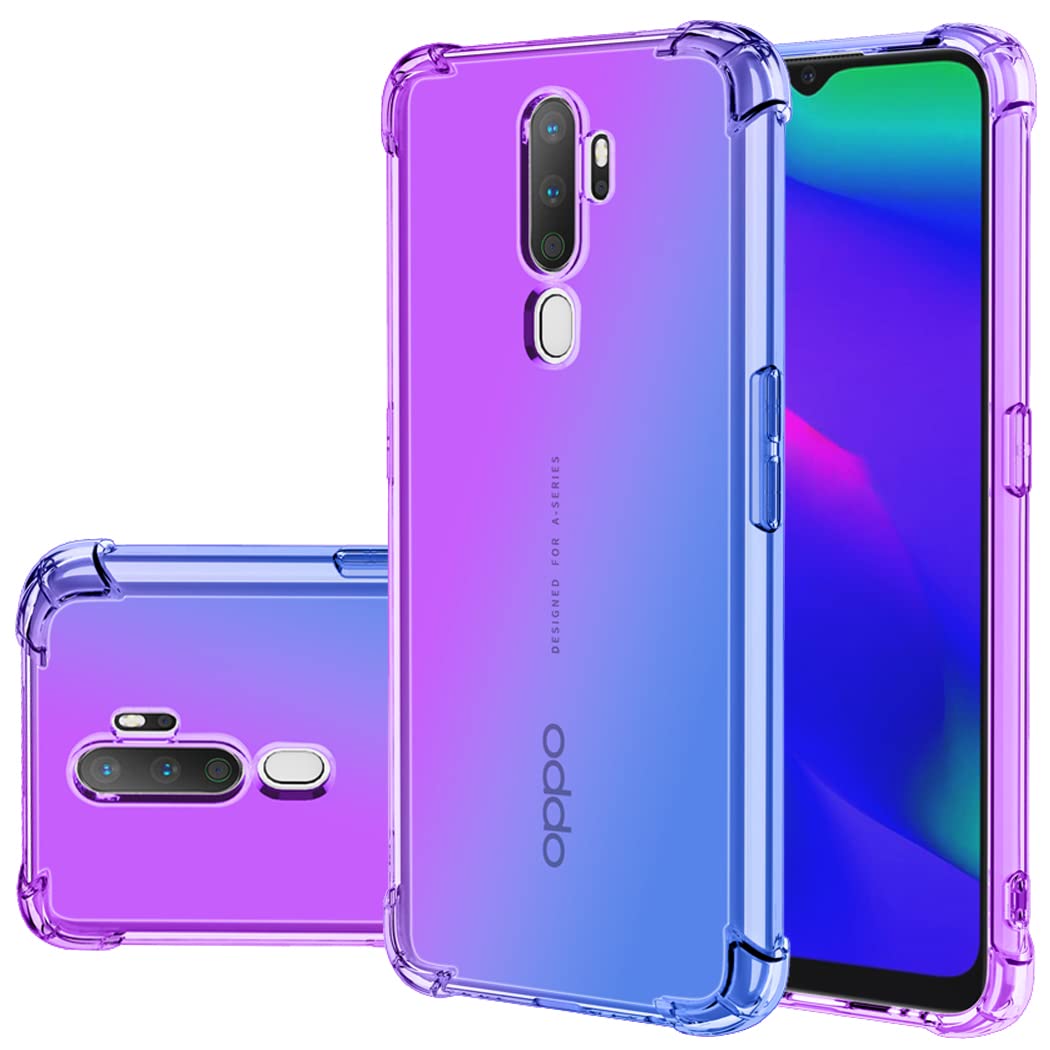 Gufuwo Case for Oppo A9 2020/OPPO A11X/OPPO A5 2020/OPPO A11 Cute Case Girls Women, Gradient Slim Anti Scratch Soft TPU Phone Cover Shockproof Protective Case for Oppo A9 2020 (Purple/Blue)