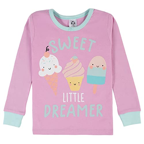 GerberBaby GirlsToddler Snug Fit 4-Piece Pajama SetIce Cream Purple24 Months