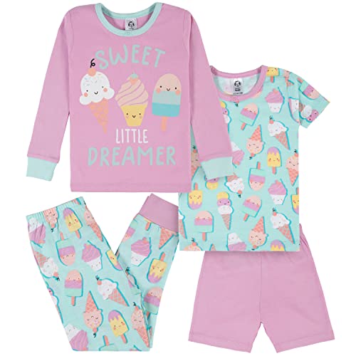 GerberBaby GirlsToddler Snug Fit 4-Piece Pajama SetIce Cream Purple24 Months