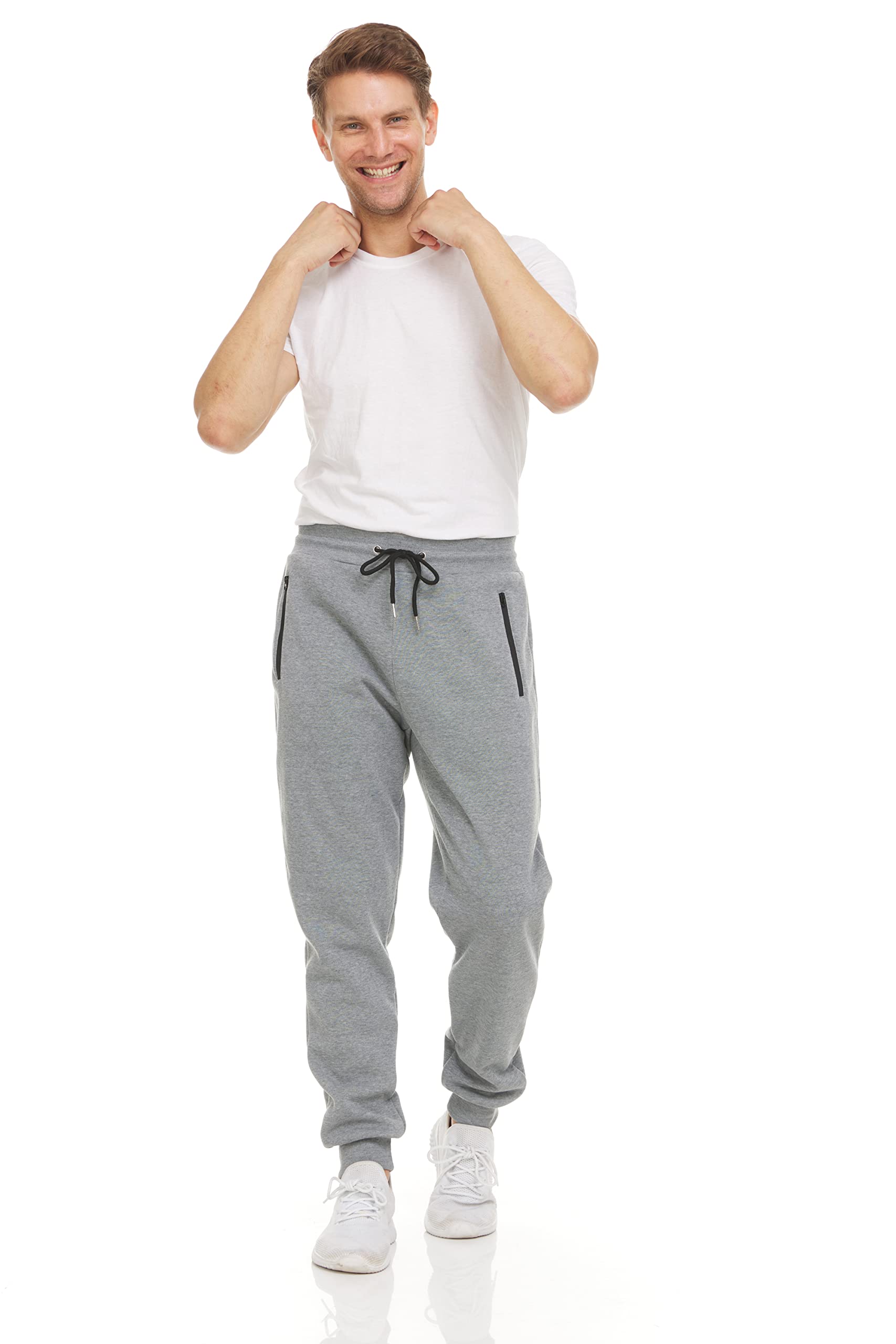 PURE CHAMP Mens 3pk Fleece Workout Jogger Sweatpants for Men Size S-3XL (Small, Set 3)