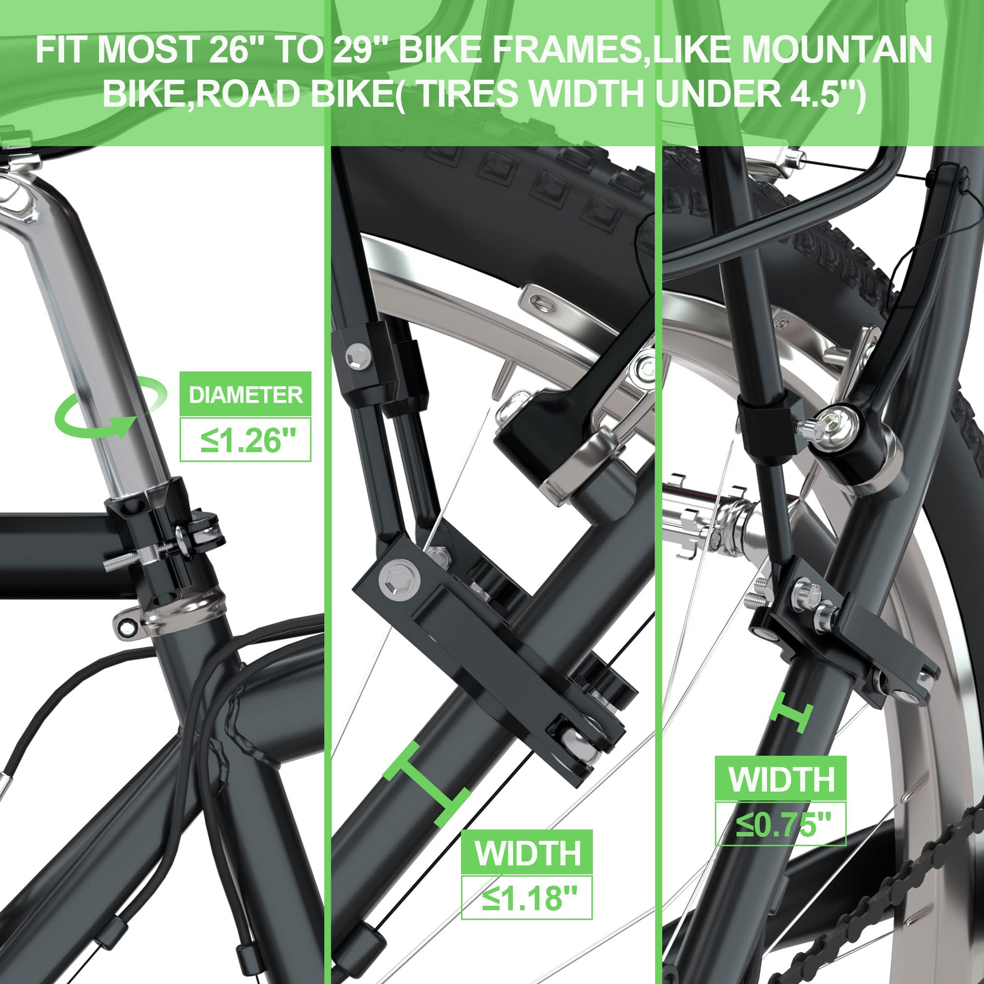 Bike Cargo Rack w/Fender & Bungee Cargo Net & Reflective Logo,Quick Release Mountain Road Bicycle Rear Racks,Universal Adjustable Bike Luggage Touring Carrier Rack,Large Capacity Bike Pannier Rack