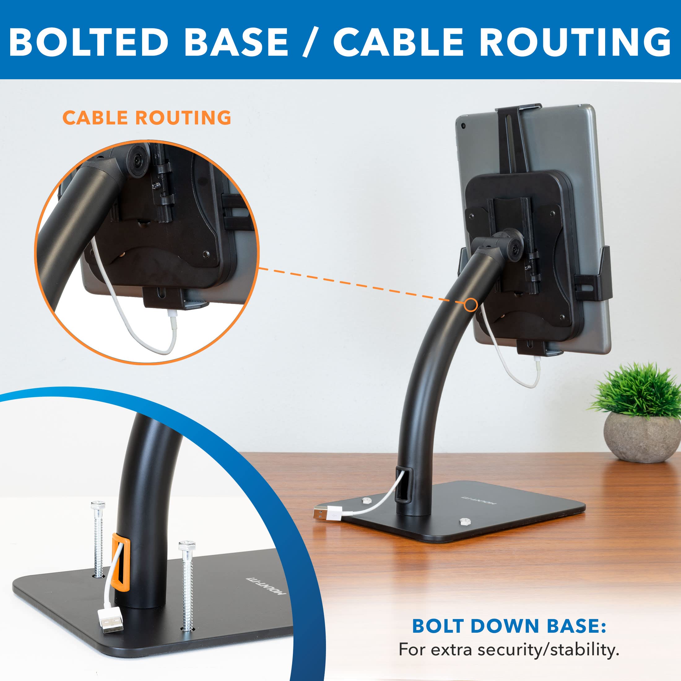 Mount-It! Anti-Theft Tablet Kiosk Countertop Stand | Universal Fit Retail Tablet Stand Compatible with 7.9" to 11" iPad and Samsung Tablets | Retail Kiosk, Black