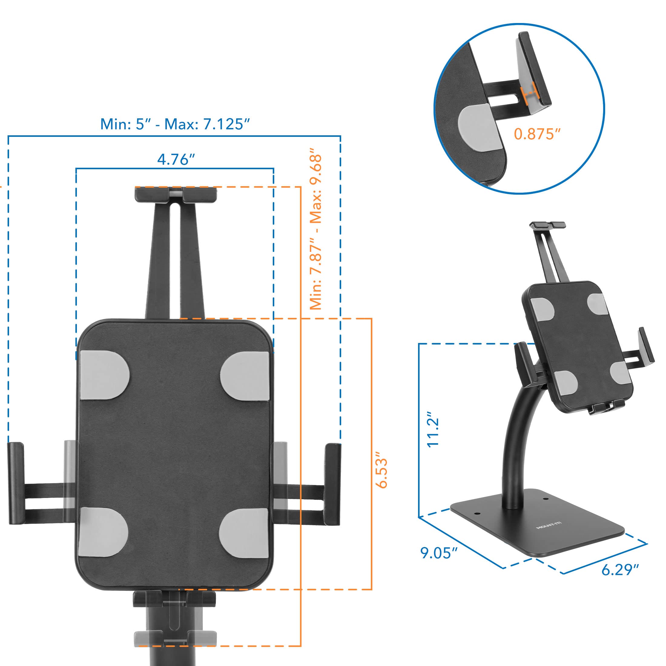 Mount-It! Anti-Theft Tablet Kiosk Countertop Stand | Universal Fit Retail Tablet Stand Compatible with 7.9" to 11" iPad and Samsung Tablets | Retail Kiosk, Black