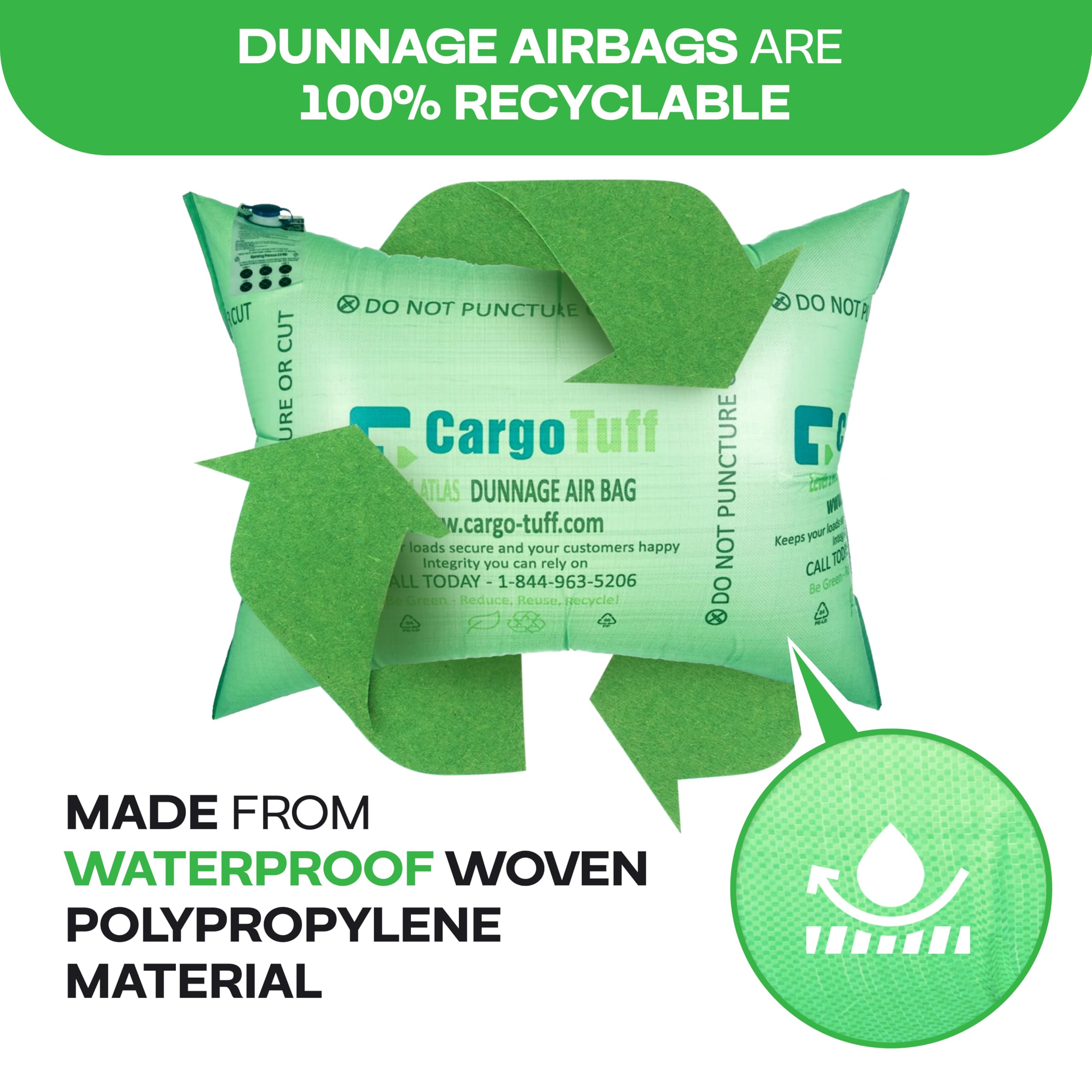 IDL Packaging 36" x 48" Dunnage Airbags, Woven Polypropylene, Level 1 (Pack of 1) – Fill The Void in Trucks and Intermodal Shipments, Reusable – Cargo Securing Solution for Container Stuffing
