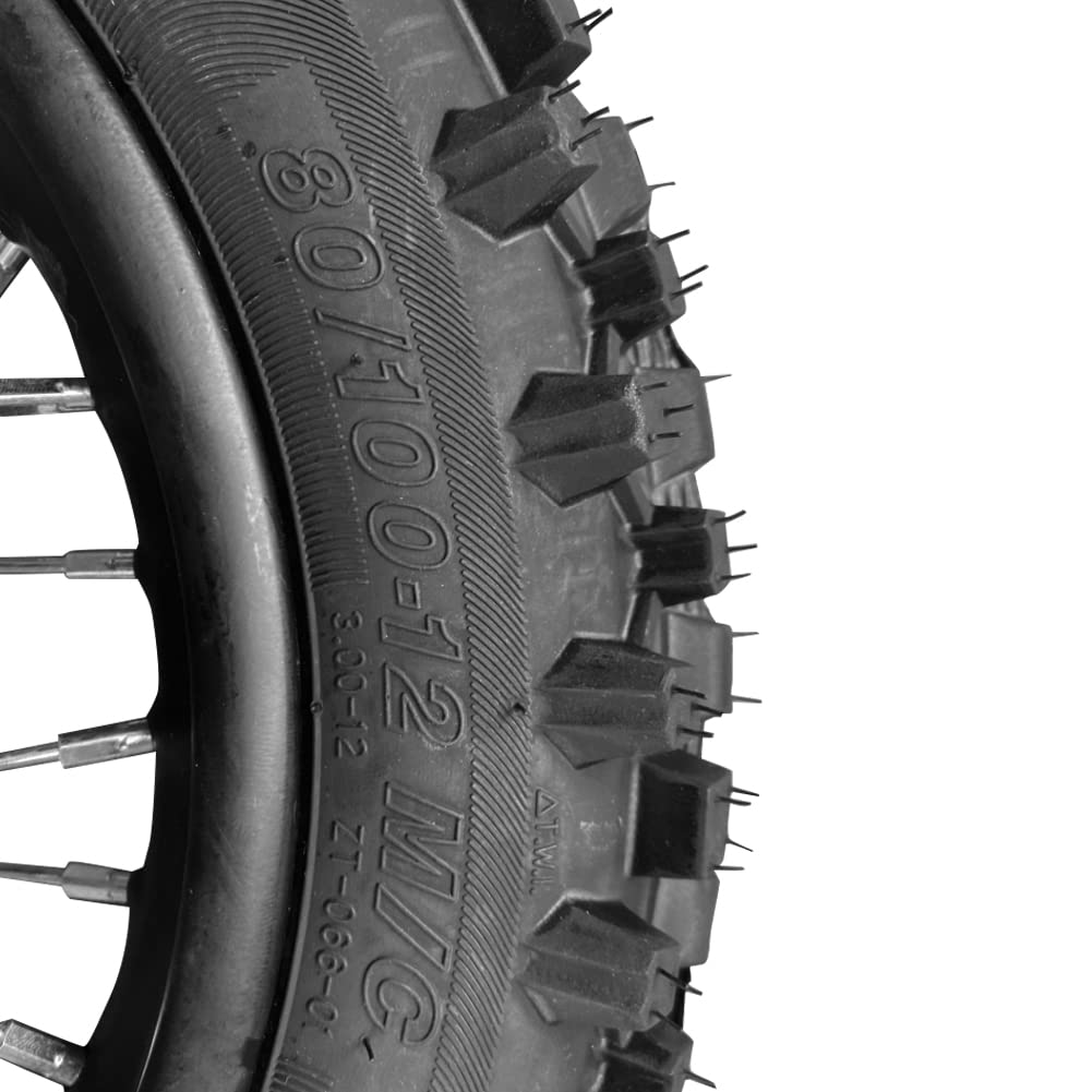 Eachbid 80/100-12inch Rear Tire Disc Brake Rim Wheel With 15mm Bearing Set for Pit Pro Dirt Bike
