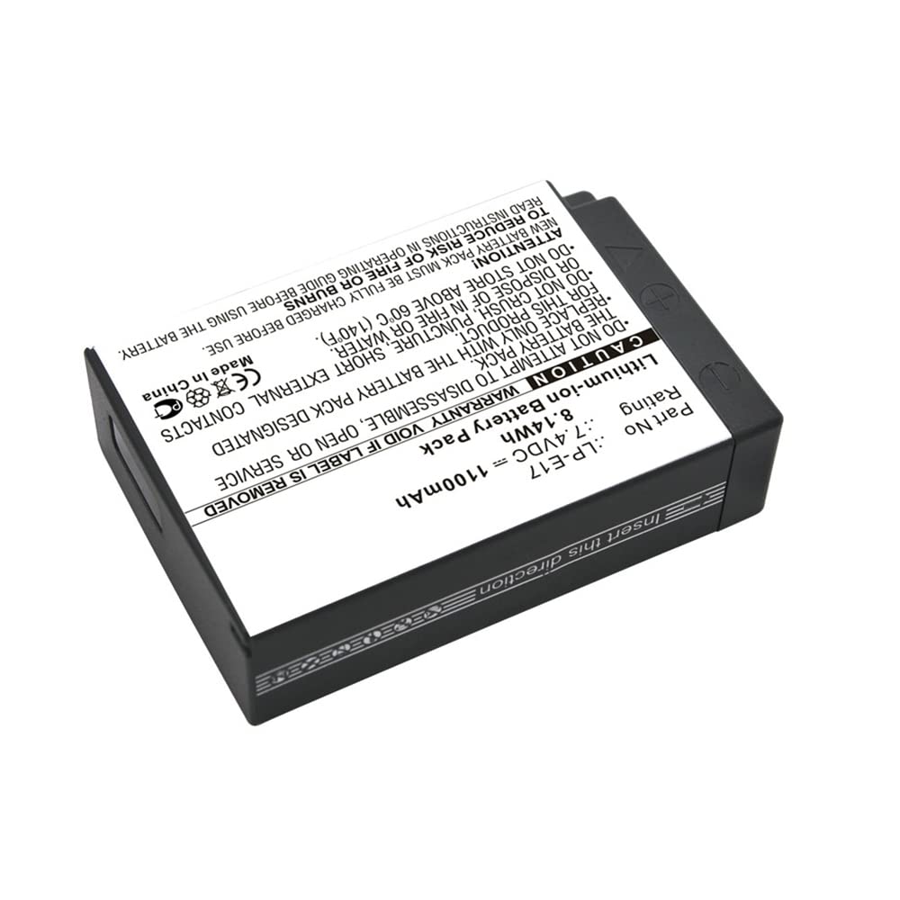 Synergy Digital Camera Battery, Compatible with Saramonic VmicLink5-RX Receiver Digital Camera, (Li-ion, 7.4V, 1100mAh) Ultra High Capacity, Replacement for Canon LP-E17 Battery