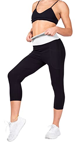 Blis Workout Leggings for Women Fold Over Maternity Leggings Yoga Pants for Women Capri Length 3 Packs Available Black/White Small