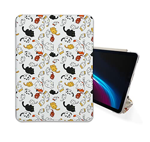 Cute Cats Animal Kawaii Kitten case Compatible with iPad Mini Air Pro 7.9 8.3 9.7 10.2 10.9 11 12.9 inch Pattern Cover New 2022 2021 Trifold Stand 3 4 5 6 7 8 9 Generation 420 (10.2" 7/8/9 gen)