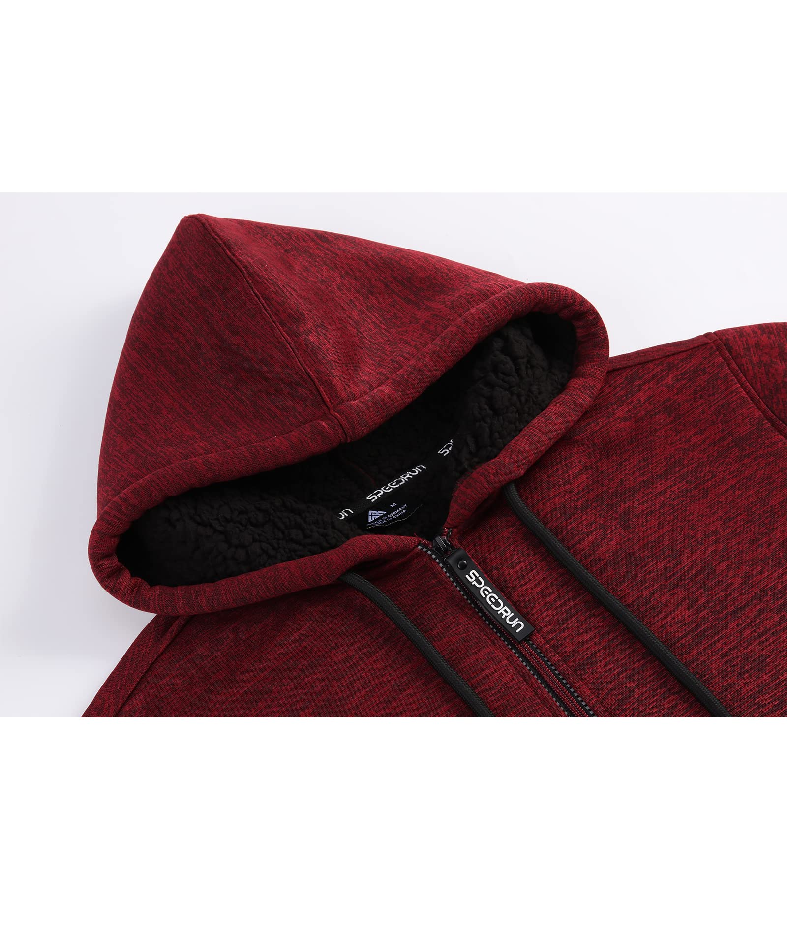 Little Beauty Men Hoodies Full Zip Up Jacket Fleece Sherpa Lined Heavyweight Sweashirts Winter