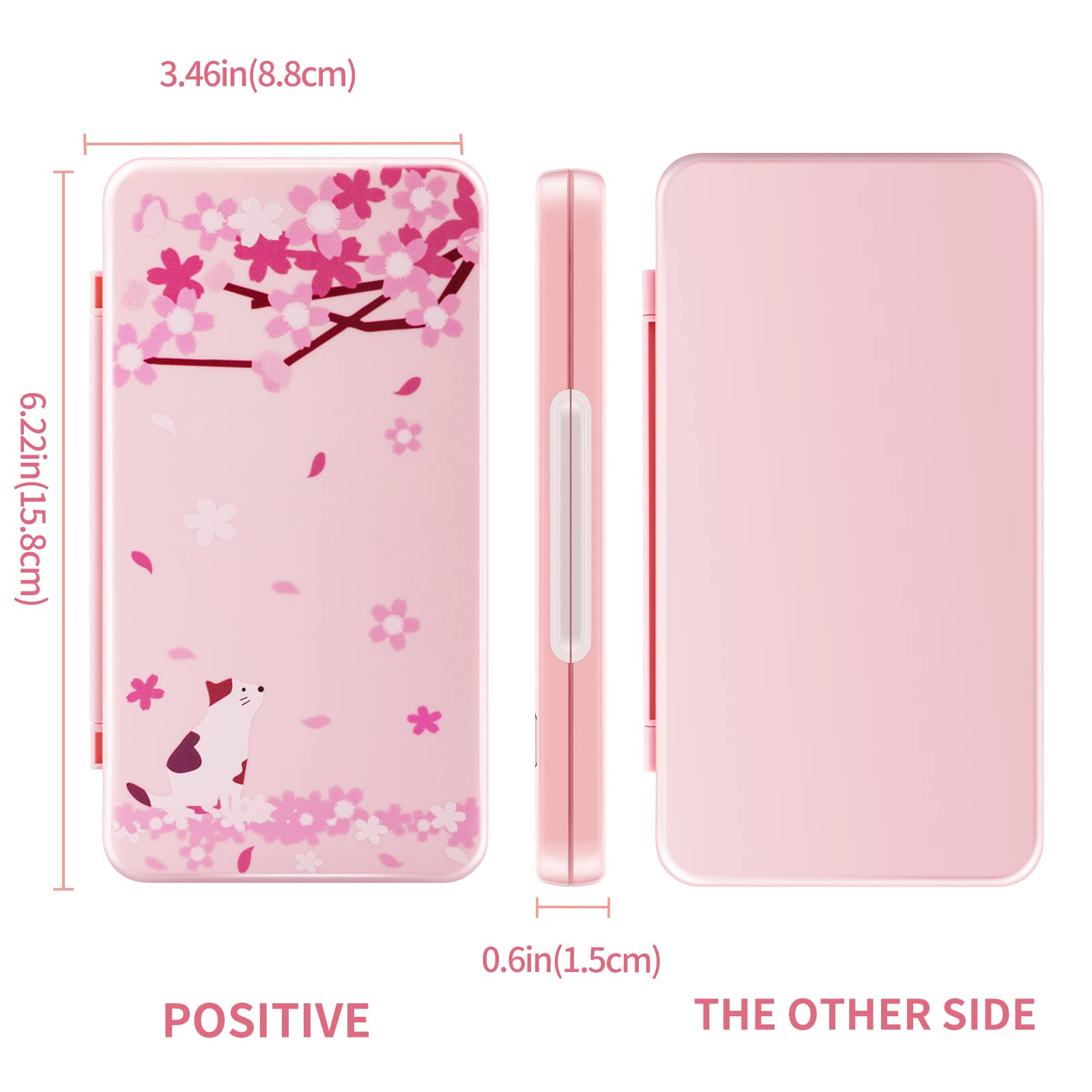 OLDZHU Cute Switch Case Holder Compatible with Nintendo Switch&Switch OLED, Pink Storage for 24 Game Cartridges and 24 Micro SD Cards