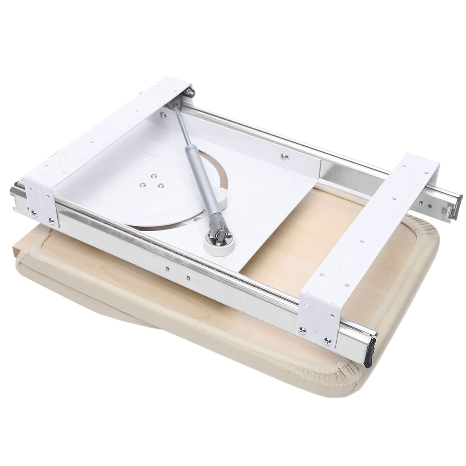 Closet Pull-Out Ironing Board 31.9" X 12.2" Buit-in Iron Board Mini Ironing Board Stow Away in The Cabinet 180° Rotation for Small Spaces | with Cotton Ironing Board Cover | Beige (US Stock)