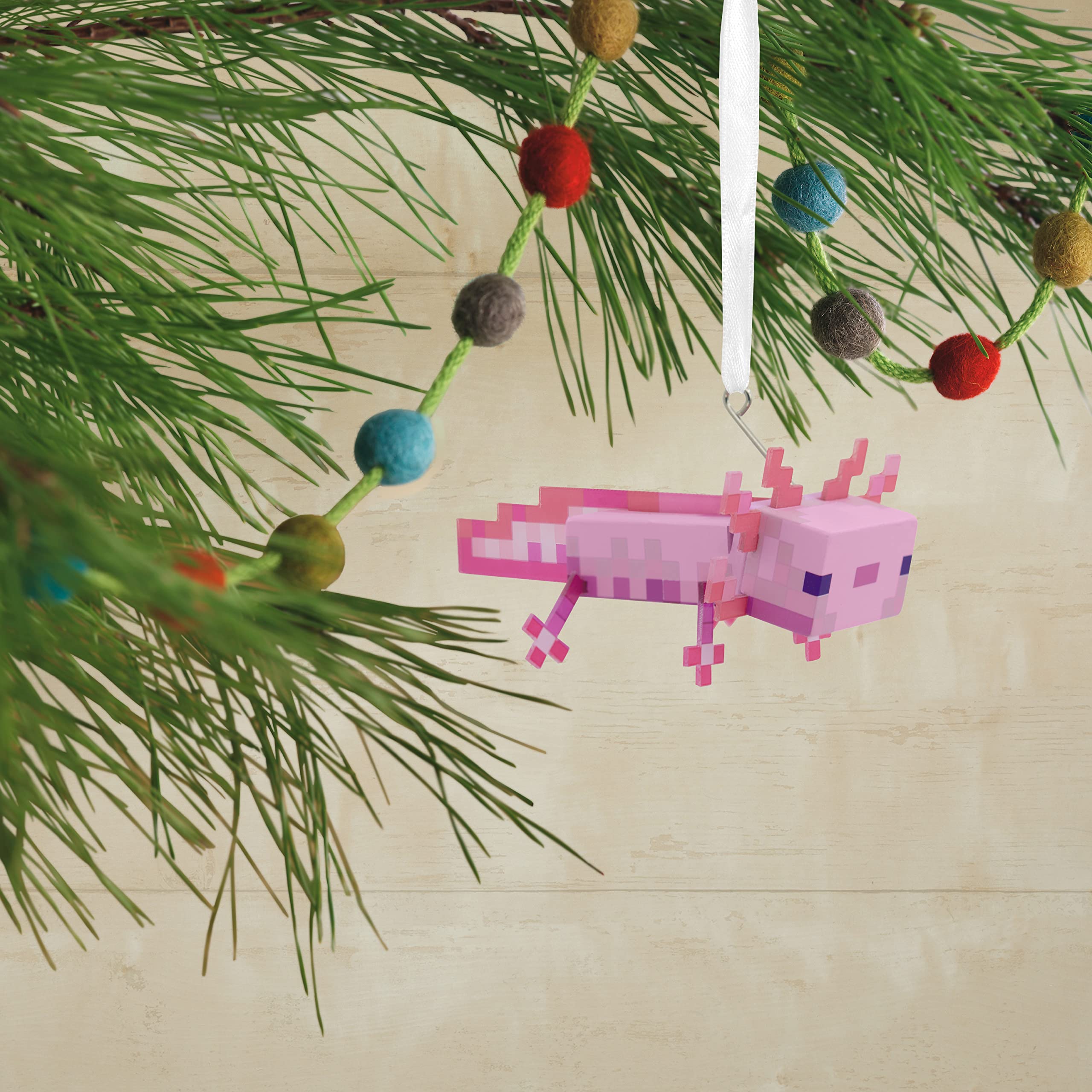 Hallmark Minecraft Axolotl Christmas Ornament, Plastic, HIPS