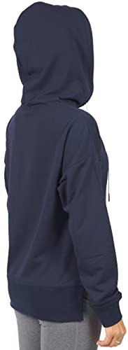Nautica Competition Women's Active French Terry Pullover Sweatshirt Hoodie W/Pockets (Large, Navy 2)