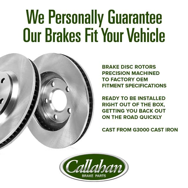 Callahan Brake Parts CRK15638 FRONT + REAR Premium Brake Rotors + Ceramic Brake Pads for Volvo S60 S80 V60 XC70