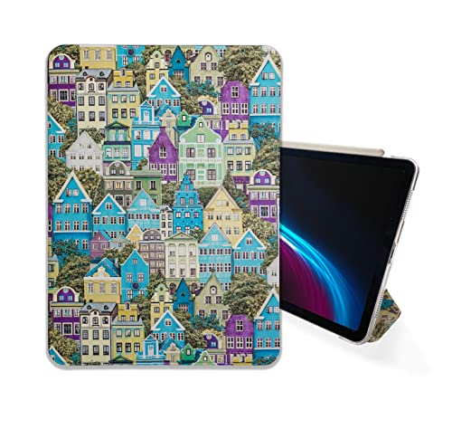 Cute House Design Art case Compatible with iPad Mini Air Pro 7.9 8.3 9.7 10.2 10.9 11 12.9 inch Pattern Cover New 2022 2021 Trifold Stand 3 4 5 6 7 8 9 Generation 361 (10.2" 7/8/9 gen)