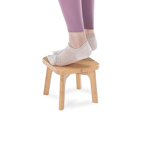 YITIHOME Small Step Stools for Kids Adults with 300lbs Load Capacity, Small Foot Stool Foot Rest Non-Slip Bamboo Wooden Step Stool Great for Plant Stand Kitchen Bathroom and Bedroom