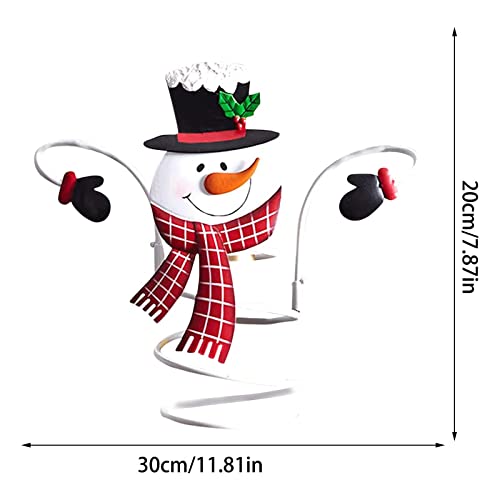 Christmas Holiday Wine Bottle Glass Holders, Christmas Decoration Racks, Snowman Santa Gnome Organizer Rack, 1 Wine Bottle and 2 Glasses Home Kitchen Desktop (Snowman)