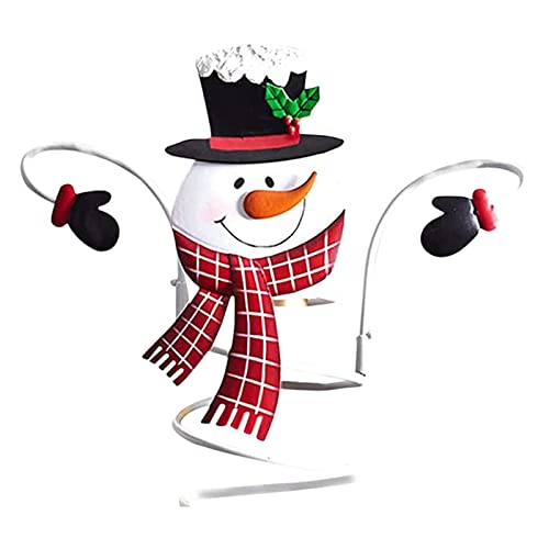 Christmas Holiday Wine Bottle Glass Holders, Christmas Decoration Racks, Snowman Santa Gnome Organizer Rack, 1 Wine Bottle and 2 Glasses Home Kitchen Desktop (Snowman)