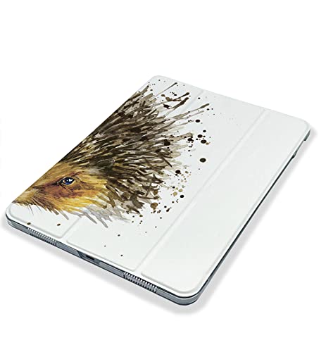 Cute Painted Hedgehog Animal case Compatible with iPad Mini Air Pro 7.9 8.3 9.7 10.2 10.9 11 12.9 inch Pattern Cover New 2022 2021 Trifold Stand 3 4 5 6 7 8 9 Generation 356 (10.2" 7/8/9 gen)