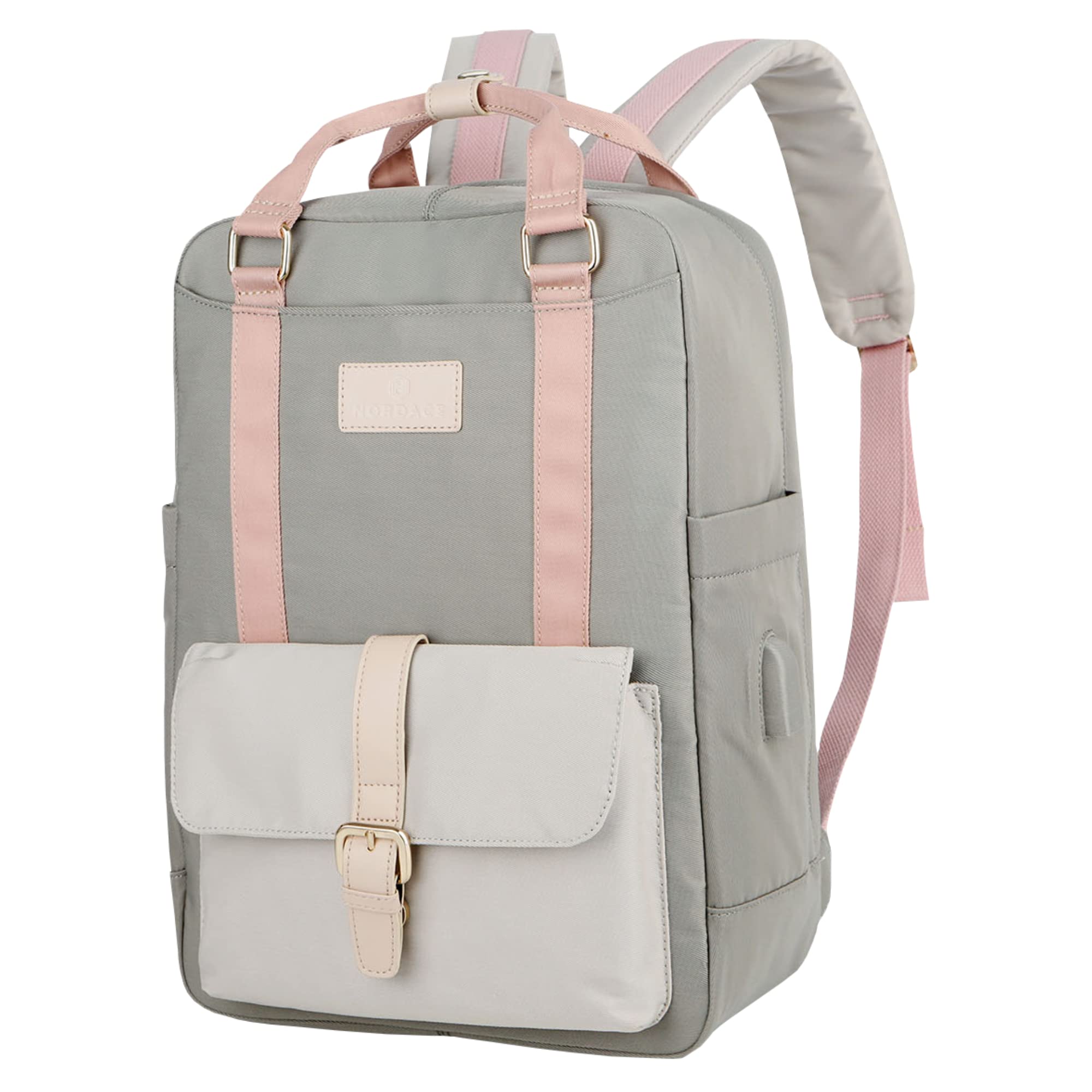 Nordace Eclat Smart Travel Backpack for Men & Women with USB Charging Port, Water Resistant - Light & Durable Laptop Backpack for Everyday, Hiking, Work - 15.6 Inch (Grey)