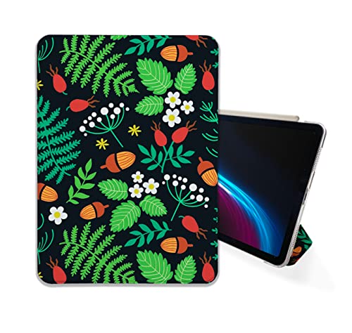 Cute Tropical Fern Leaves Plants case Compatible with iPad Mini Air Pro 7.9 8.3 9.7 10.2 10.9 11 12.9 inch Pattern Cover New 2022 2021 Trifold Stand 3 4 5 6 7 8 9 Generation 344 (7.9" Mini 4/5)