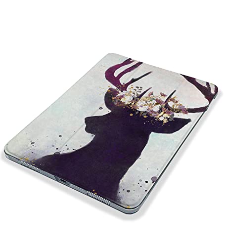 Cute Flowers Deer Animal case Compatible with iPad Mini Air Pro 7.9 8.3 9.7 10.2 10.9 11 12.9 inch Pattern Cover New 2022 2021 Trifold Stand 3 4 5 6 7 8 9 Generation 335 (9.7" Air 1/2)