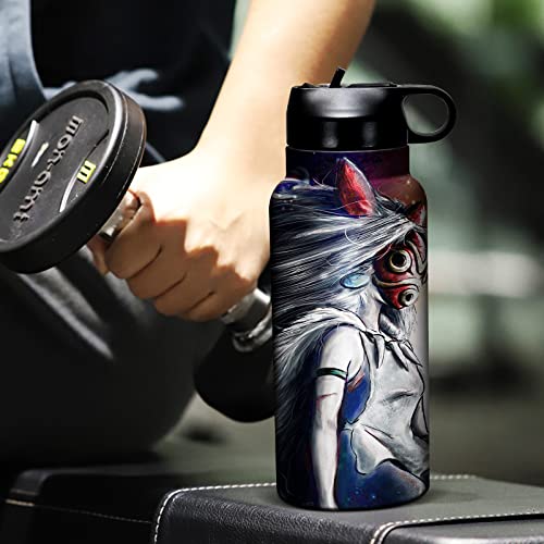 AGH 32 oz Sublimation Water Bottle Blanks, 8 Pack Double Wall Vacuum Flask Stainless Steel Sublimation Tumbler blank Sports Wide Mouth Water Bottle with Straw and Portable Handle