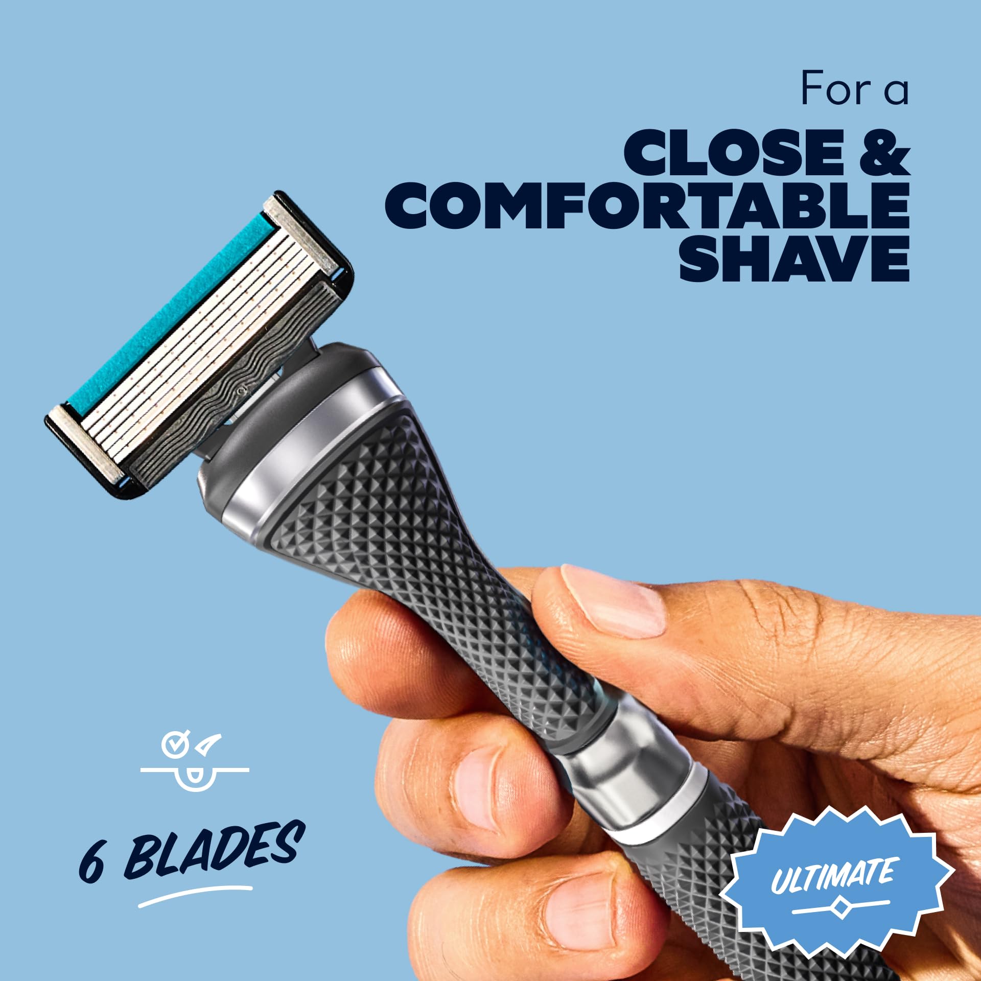Dollar Shave Club | Ultimate Shave Set | 4 Extra Close Refill Cartridges, 1 Handle, 1 Prep Scrub 3 ounce, 1 Shave Cream 6 ounce, 1 Post Shave Dew 3.4 ounce